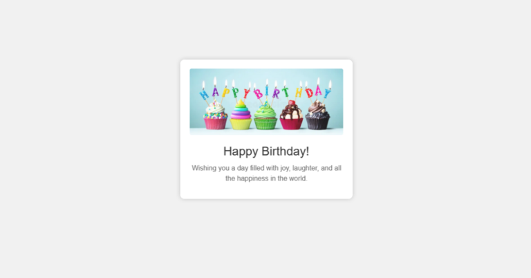 Happy Birthday Wishes Using HTML and CSS