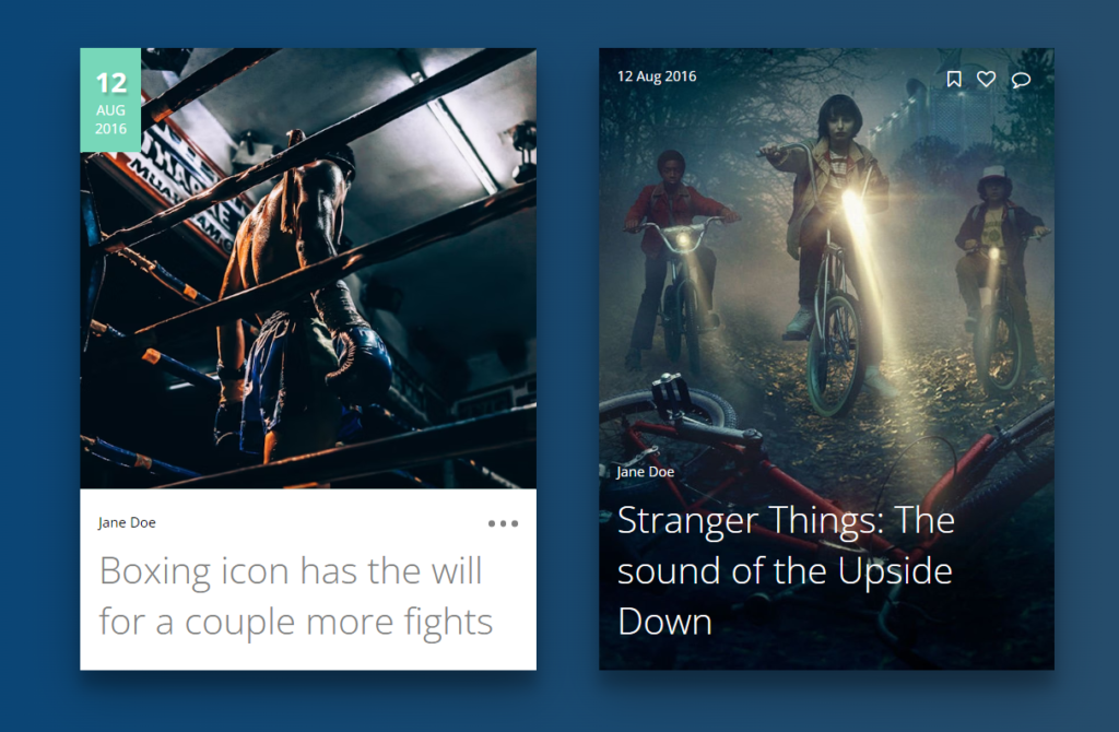 33 CSS Material Design Cards Examples