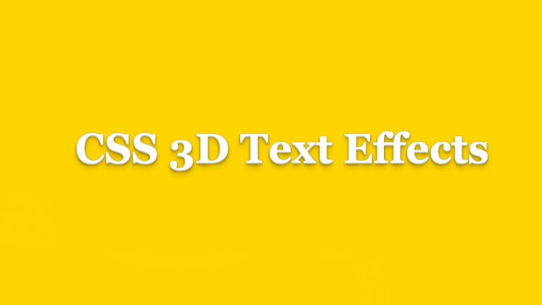 35+ CSS 3D Text Effects Examples